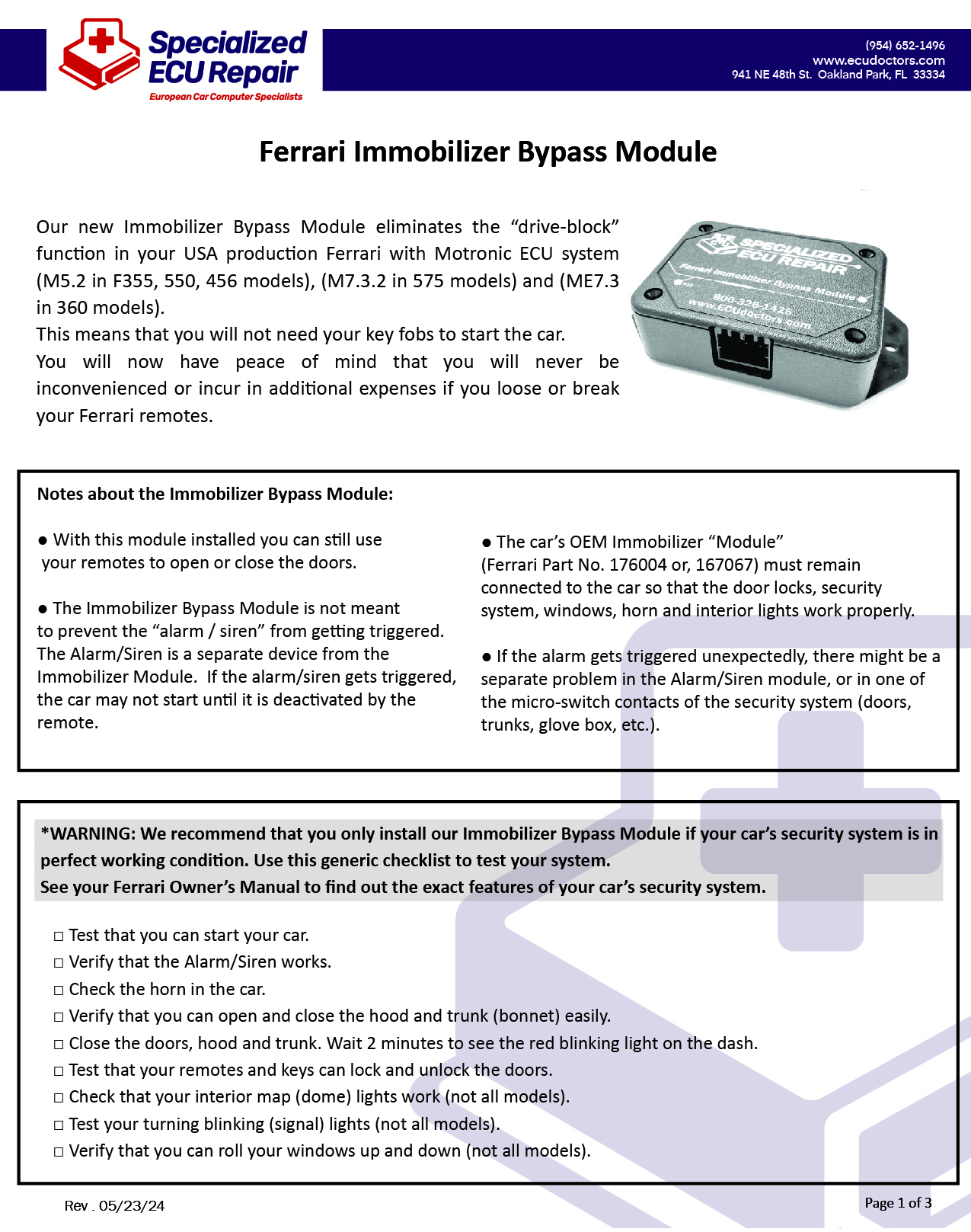Instructions | Specialized ECU Repair