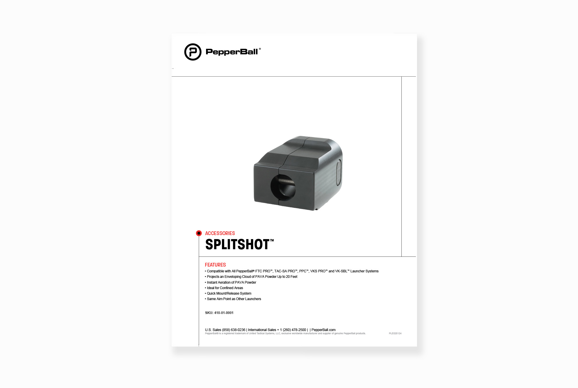 PepperBall® Accessory Spec Sheets | Product Downloads