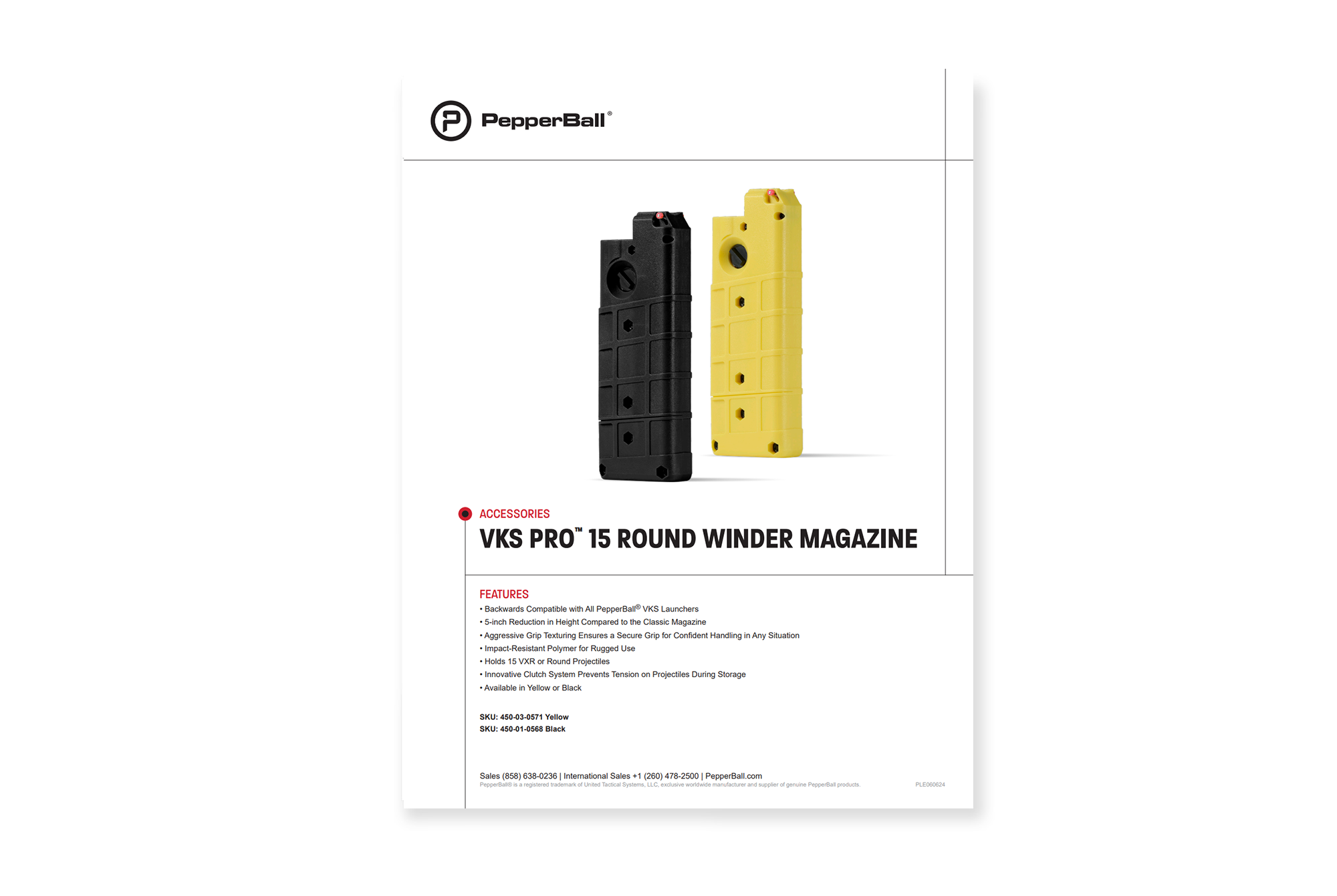 PepperBall® Product Specifications | Spec Sheet PDFs