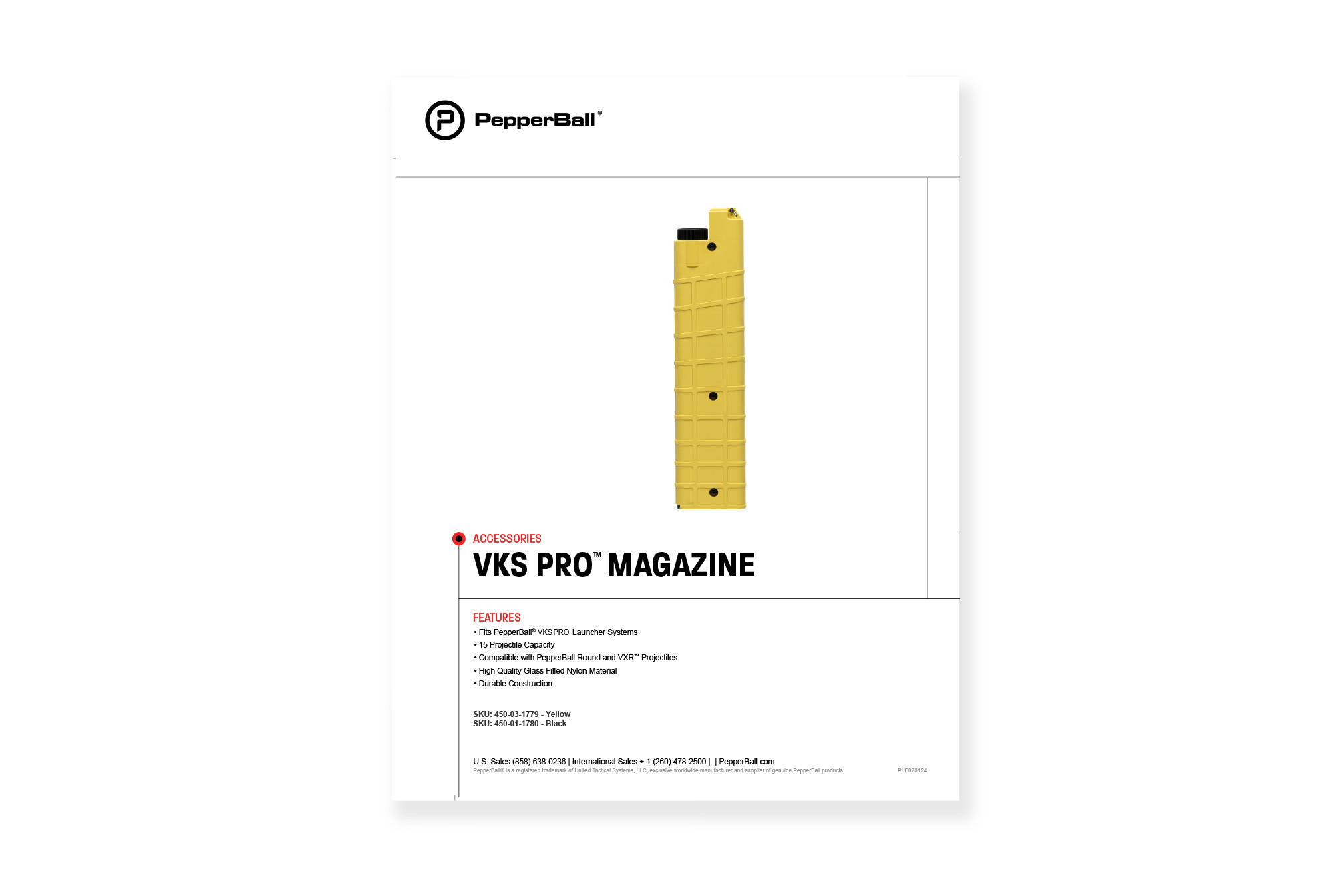 PepperBall® Product Specifications | Spec Sheet PDFs