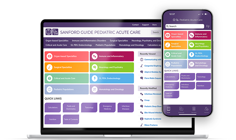 Sanford Guide | Antimicrobial Therapy & Pediatric Acute Care