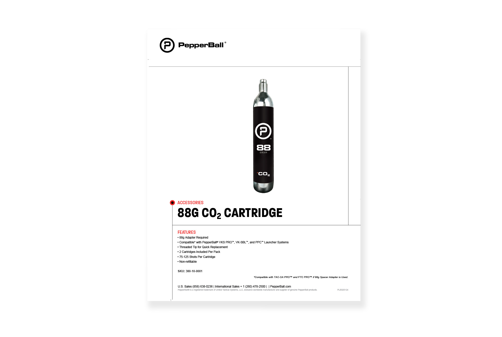 PepperBall® Product Specifications | Spec Sheet PDFs