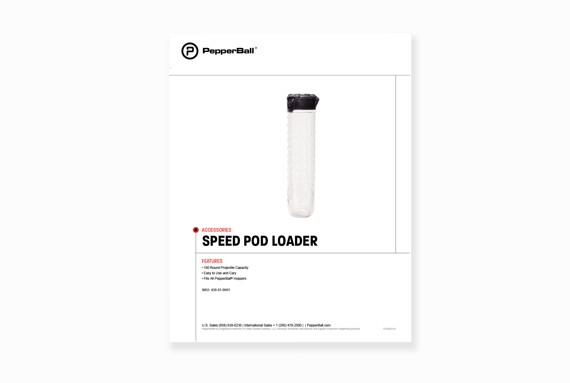 PepperBall® Accessory Spec Sheets | Product Downloads
